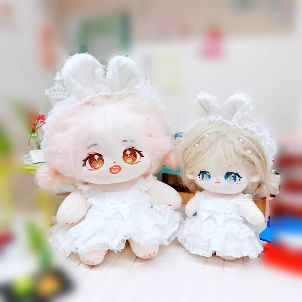 niannyyhouse 10cm-15cm 20cm Plush Doll Clothes White Headdress Suspend