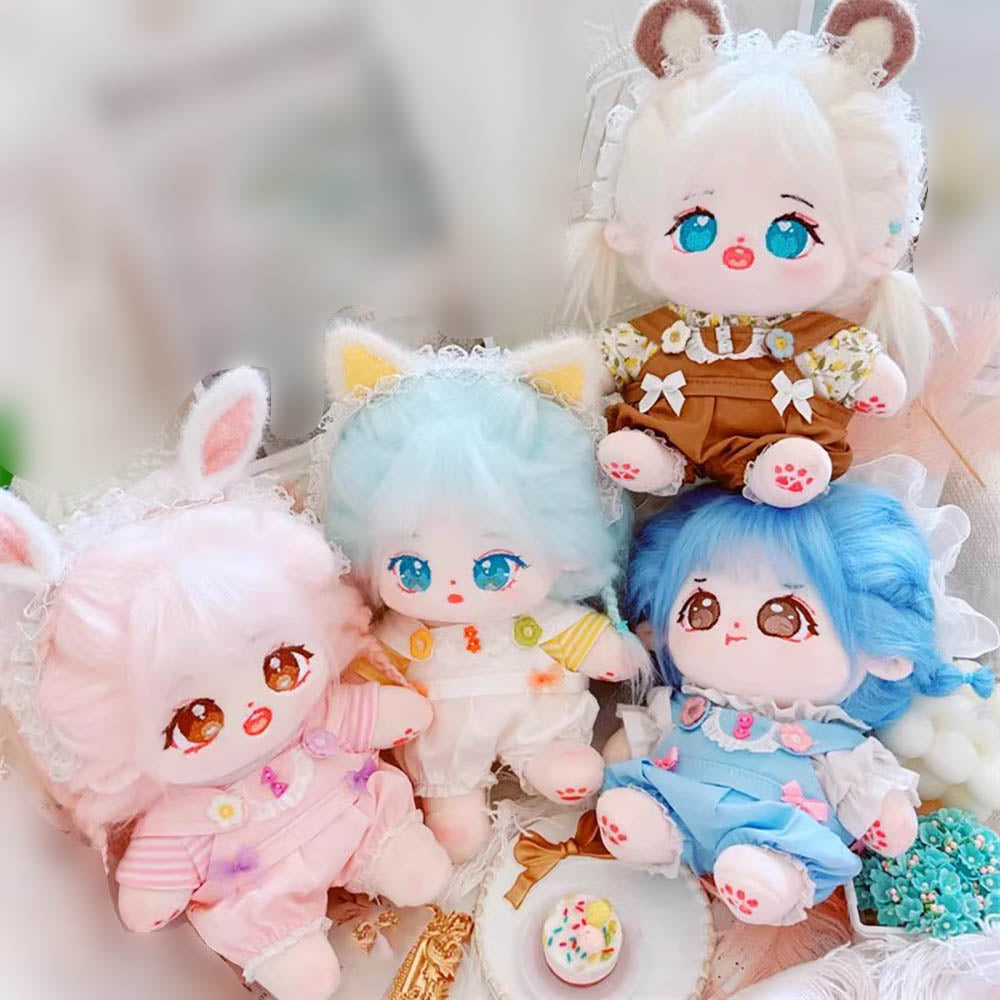 niannyyhouse 10cm-15cm 20cm Plush Clothes Overalls Doll Dressup