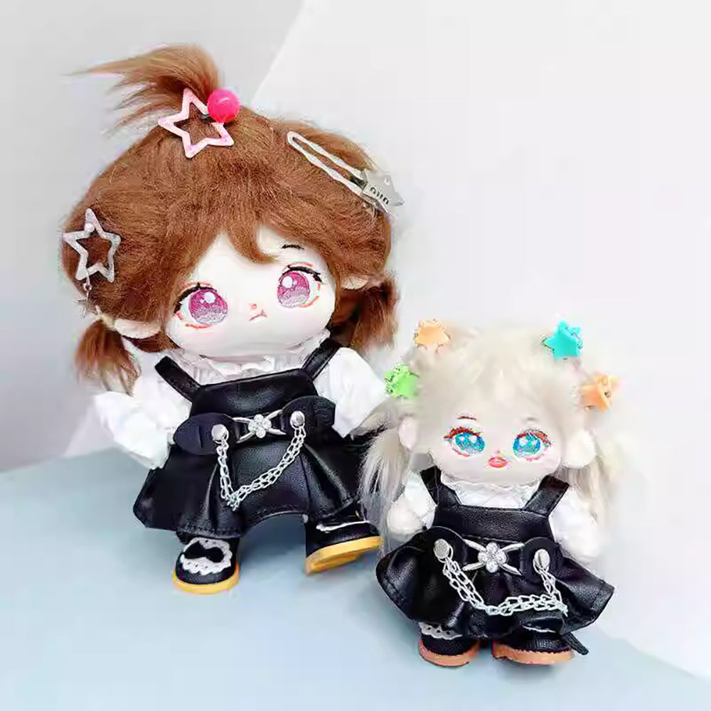 niannyyhouse 10cm~15cm 20cm Plush Doll Clothes White Shirt Black Strap
