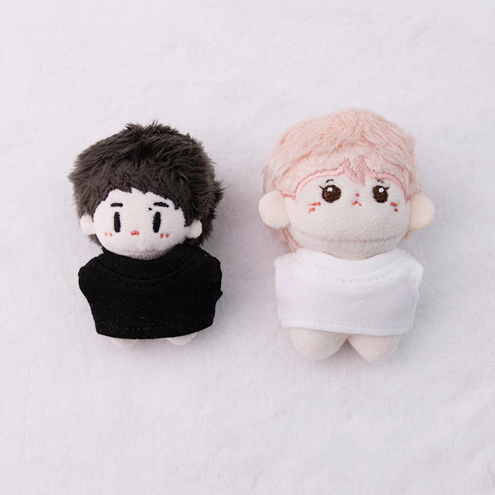 niannyyhouse 5cm 7cm Plush Doll Clothes Solid Color T-Shirt 2 Pcs Soft